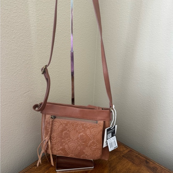 The Sak | Bags | The Sak Sanibel Floral Embossed Tan Leather Crossbody ...